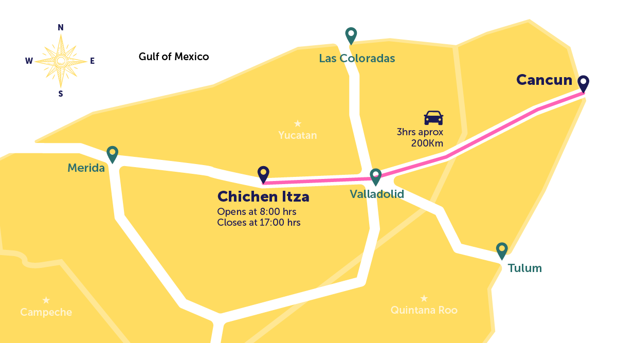 How far is Chichen Itza from Cancun? - SAT Mexico Tours and Travel